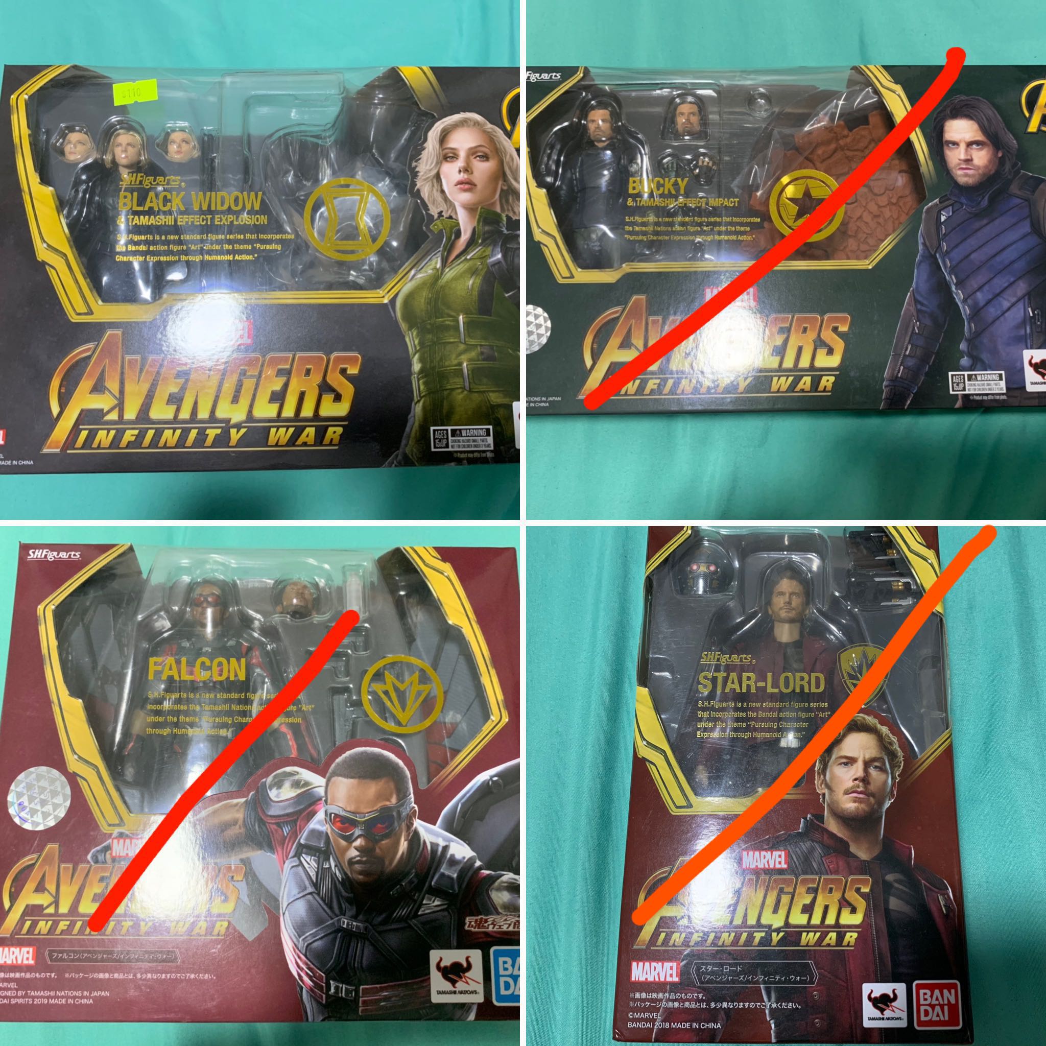 Marvel SHF S H Figuarts 1/12 Figurines - Black Widow, Falcon, Bucky ...