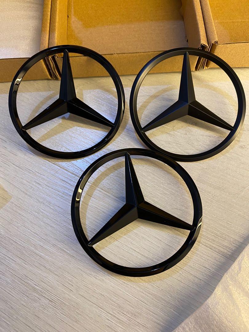 Mercedes Benz rear boot emblem logo gloss black matte black a c cla e ...