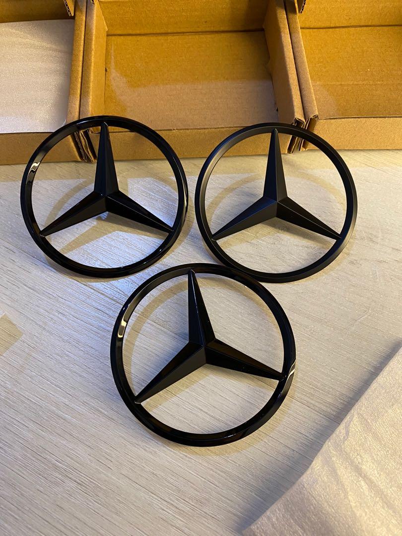 Mercedes Benz rear boot emblem logo gloss black matte black a c cla e ...