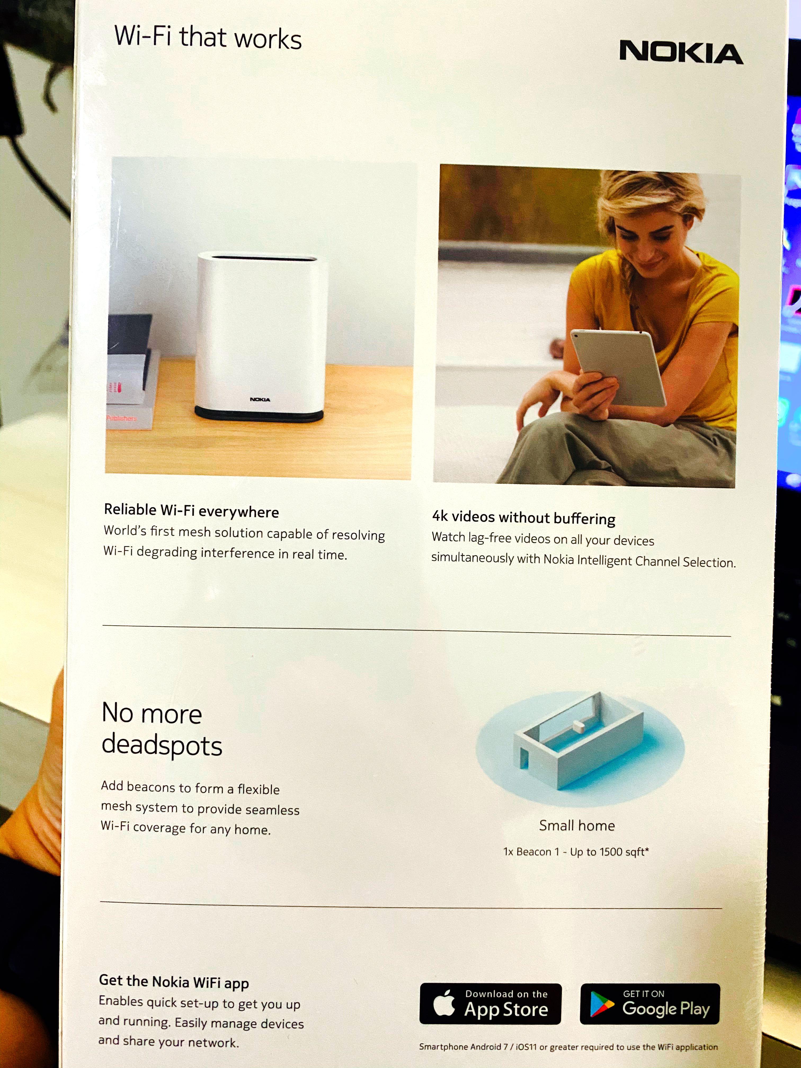 Nokia WiFi Beacon 1 Mesh Router AC1200, Computers & Tech, Parts ...