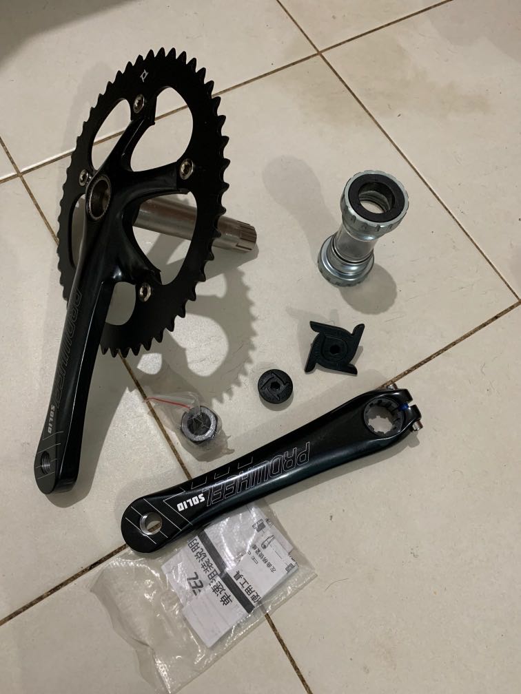 PROWHEEL SOLID CRANKSET, Sports Equipment, Bicycles & Parts, Parts ...