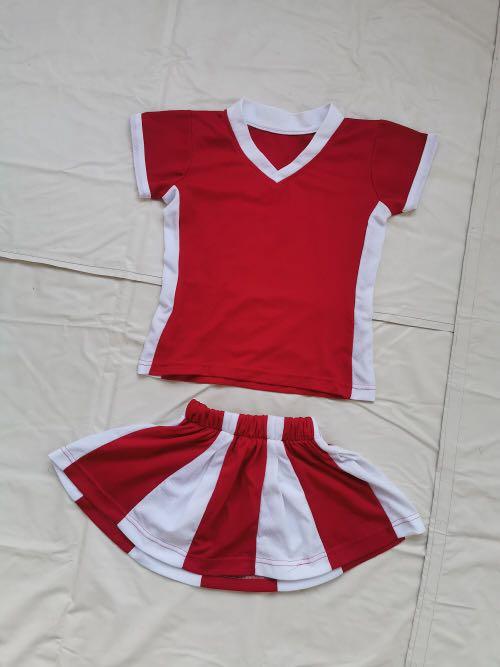 Red Drifit Cheerdance Costume Cheerleading Costume, Women's Fashion ...