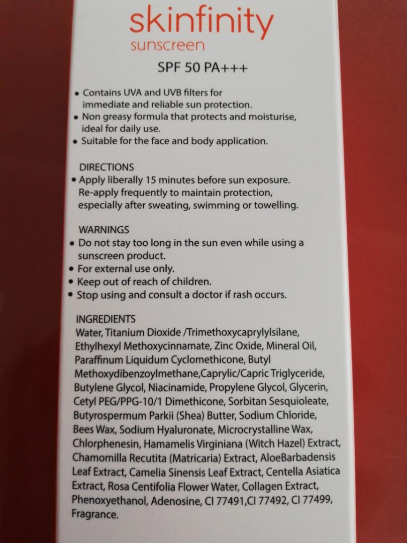 Skinfinity Sunscreen SPF50, Beauty & Personal Care, Face, Face Care on ...