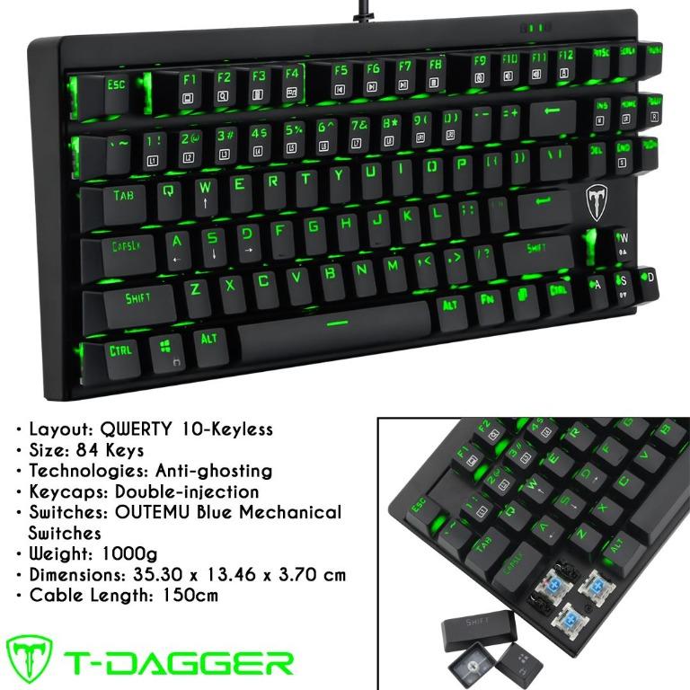T-DAGGER Corvette T-TGK302 Gaming Mechanical Keyboard, Computers & Tech ...