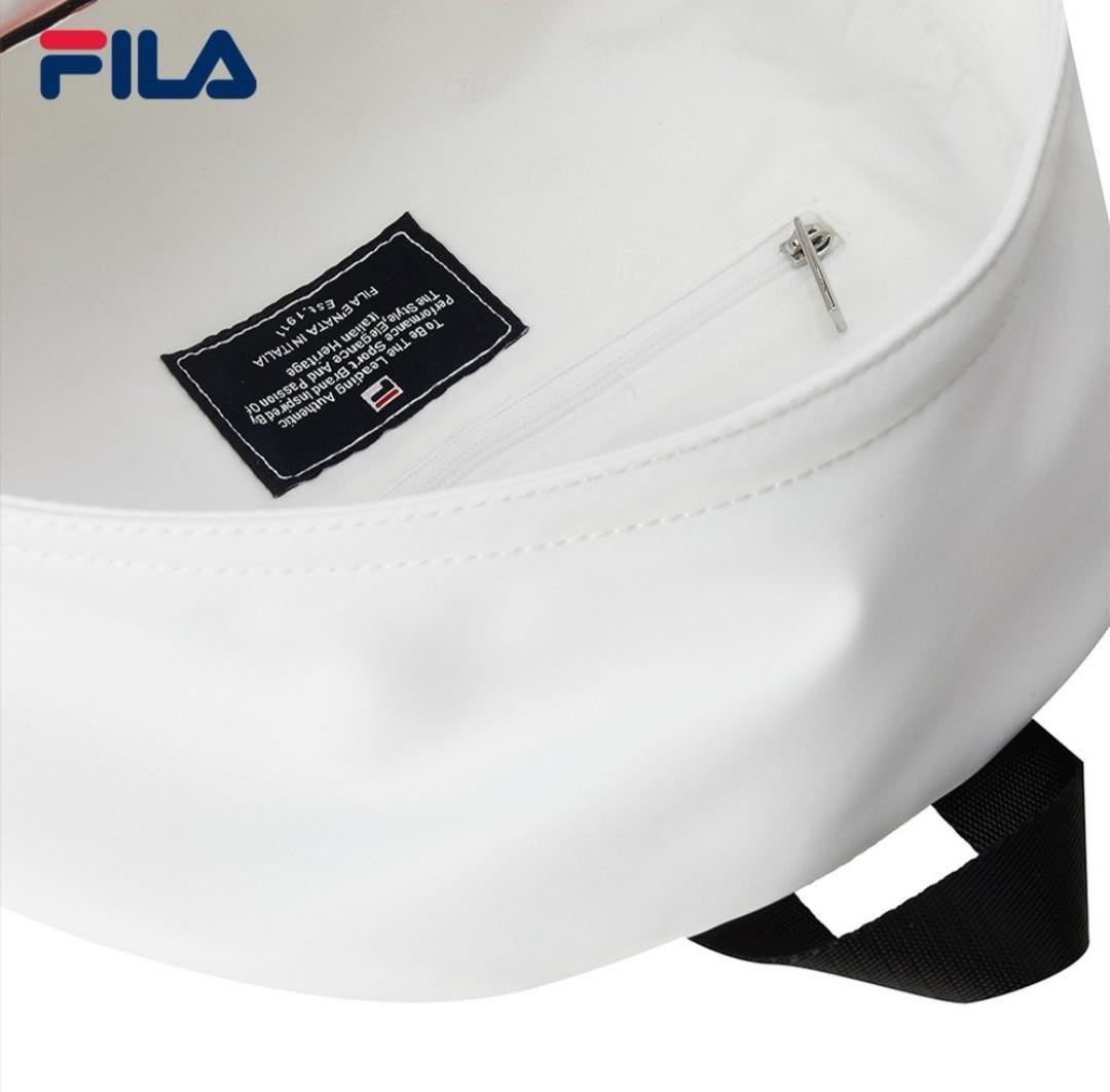 White FILA logo backpack, Women's Fashion, Bags & Wallets, Cross-body ...