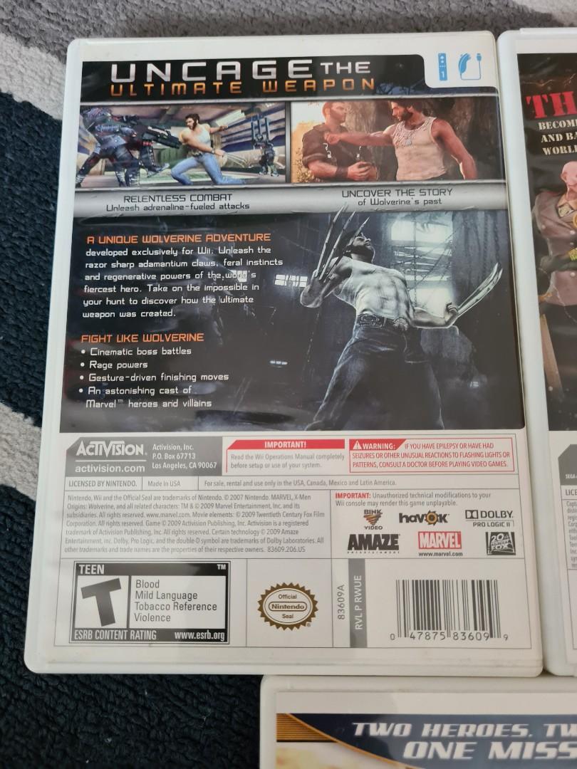 Wii games Marvel bundle pack/ Captain America/ IRON MAN/ X-Men, Hobbies ...