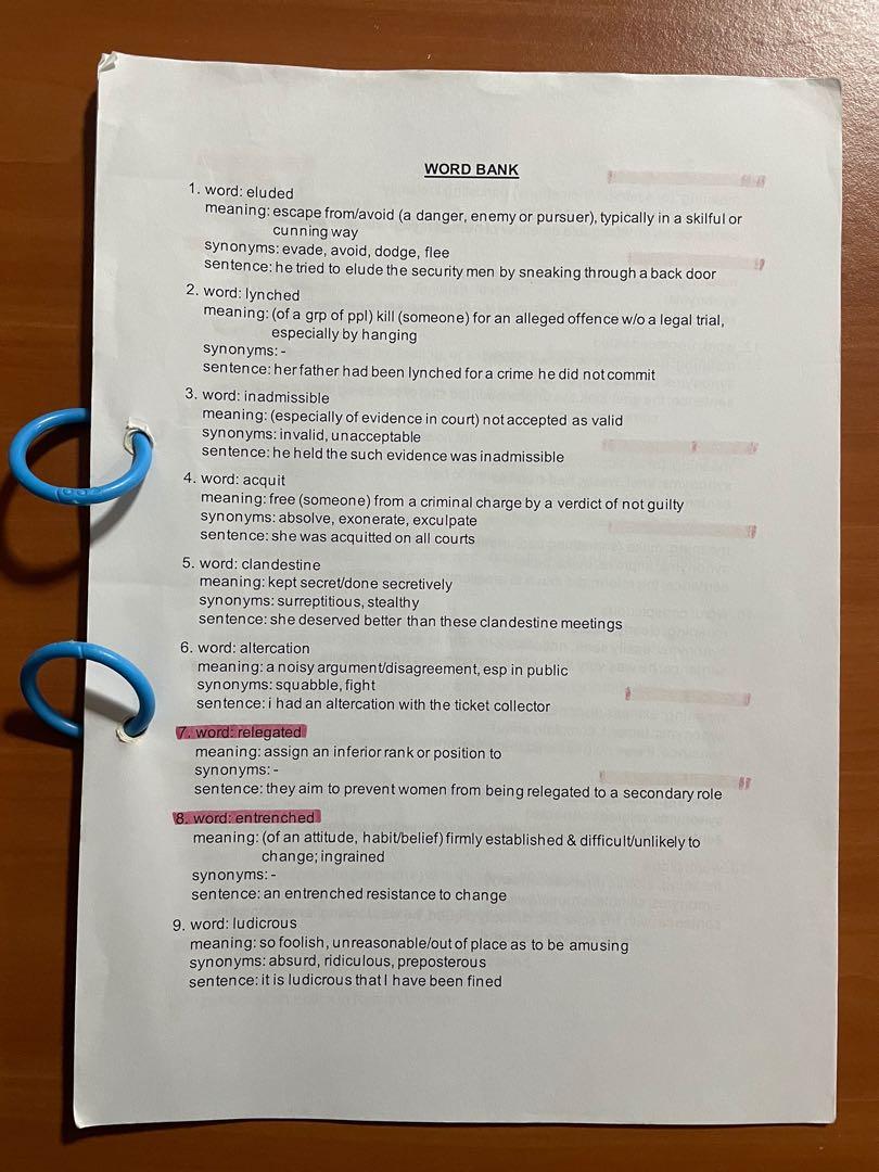 Compiled examples and words for General Paper, Hobbies & Toys, Books ...