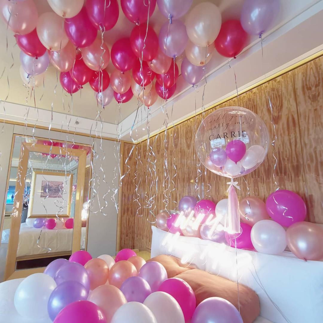 Hotel Room Balloon Decoration Proposal Birthday on Carousell