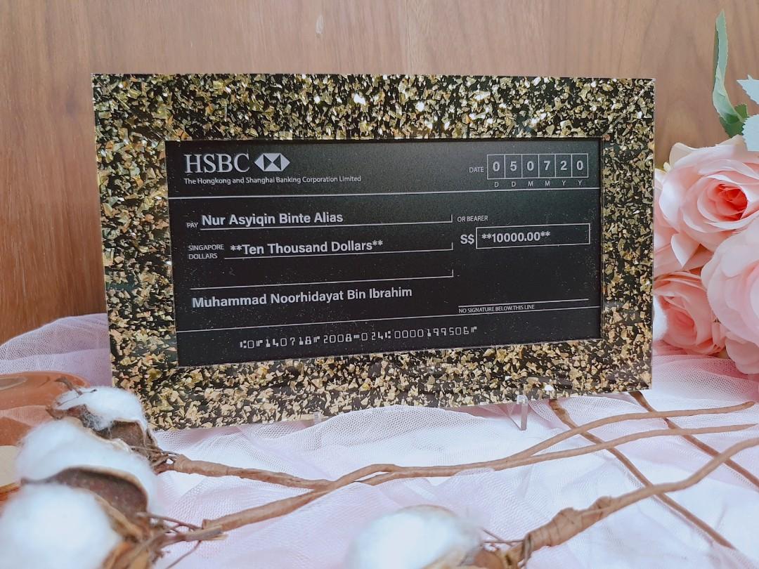Limited Edition Acylic Cheque with Speckle Gold Frame, Hobbies & Toys ...