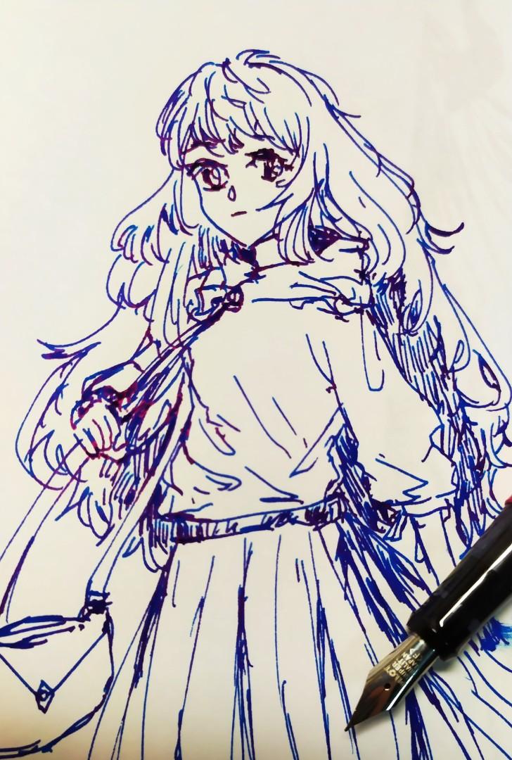 Art commission ~ manga/anime style (Ink), Hobbies & Toys, Stationery ...