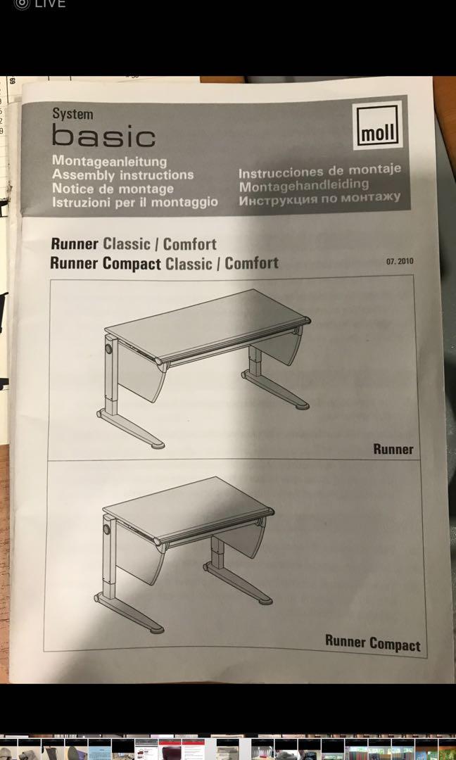 Moll Runner Compact Ergonomic Study Desk, Furniture & Home Living ...