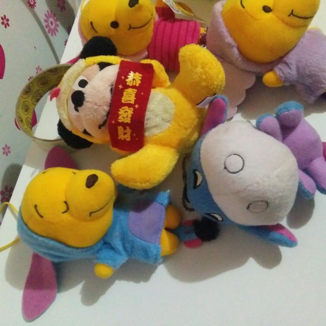 Original Disney Characters in Custome keychain Plush bundle, Hobbies ...