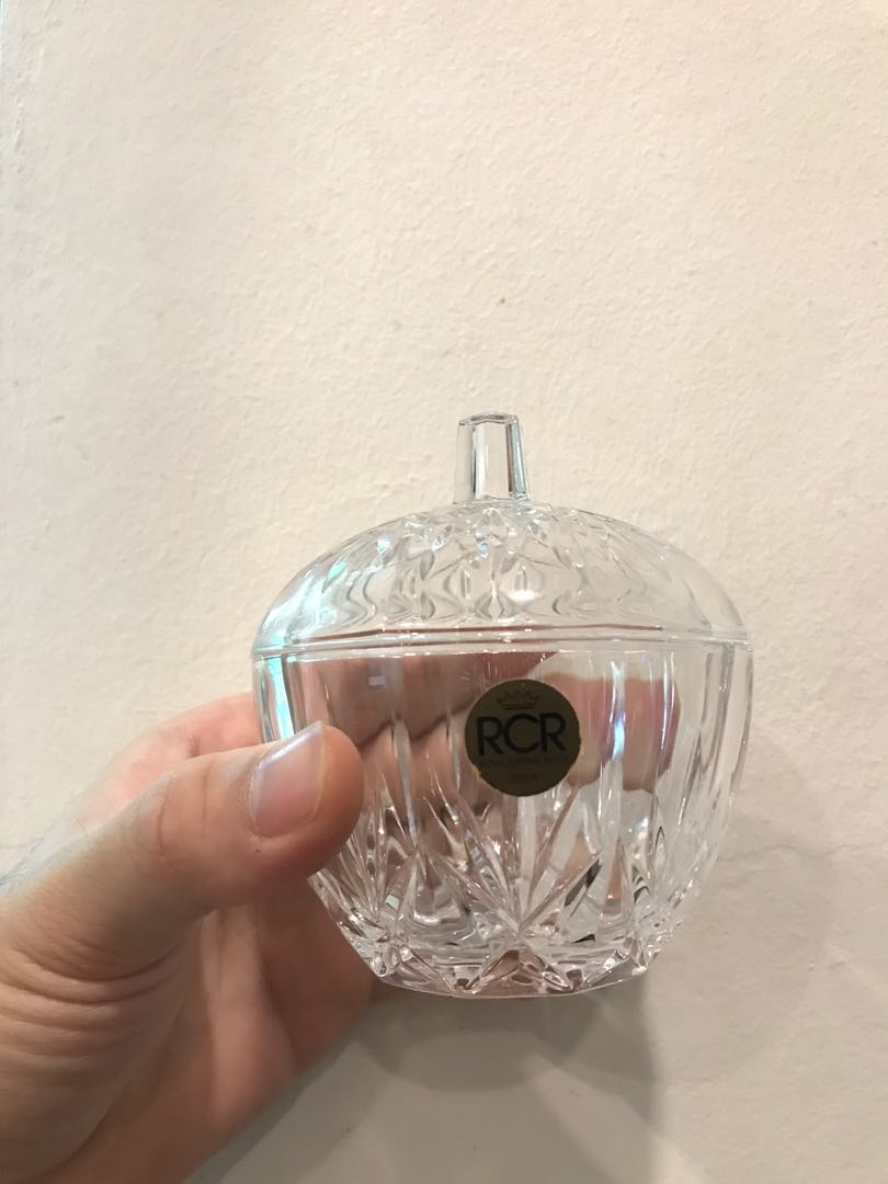 RCR crystal container, Furniture, Home Decor, Antiques on Carousell