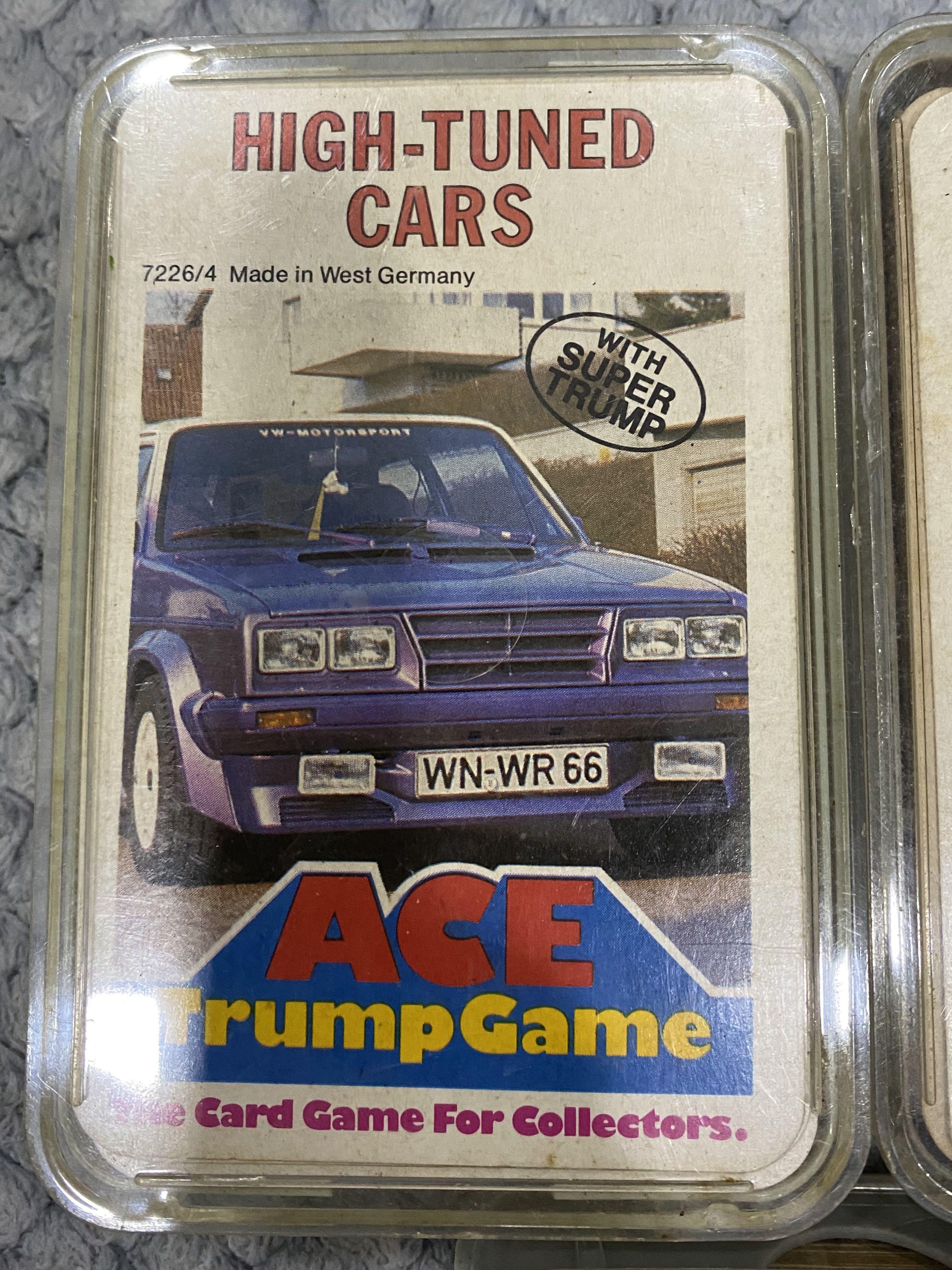 Original Set of 5 ACE Trump Game Card Motorcycles Cars Formula 1 Tanks ...