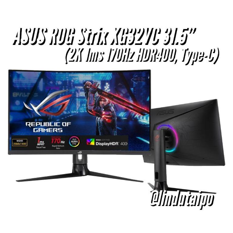 【請查詢存貨】全新行貨 - 31.5" Asus ROG Strix XG32VC 2K 1ms 170Hz HDR400 USB-C 曲面電 ...