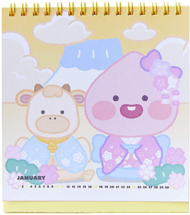 KAKAO FRIENDS 日本限定 Chibi Apeach 2021 Calendar 座檯月曆, 預購 - Carousell
