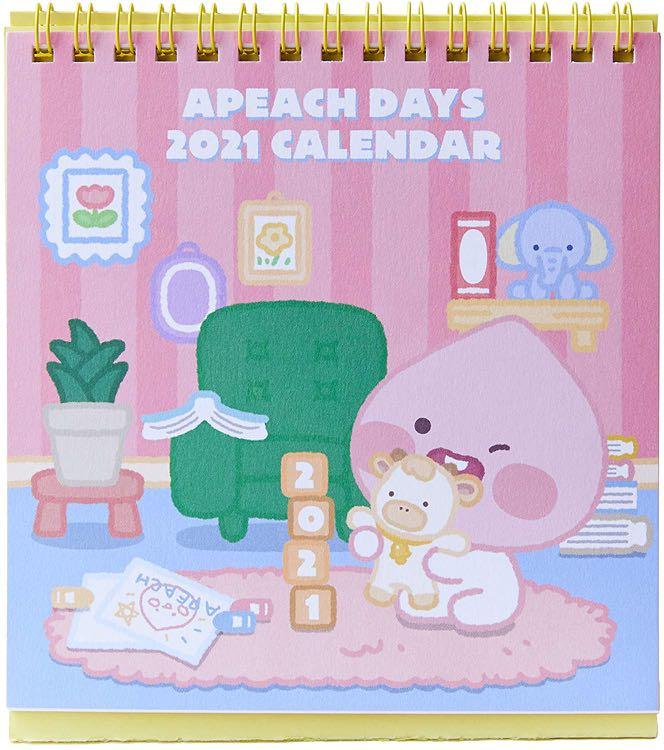 KAKAO FRIENDS 日本限定 Chibi Apeach 2021 Calendar 座檯月曆, 預購 - Carousell