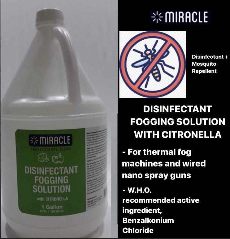 Miracle Disinfectant Fogging Solution with Citronella, Furniture & Home ...