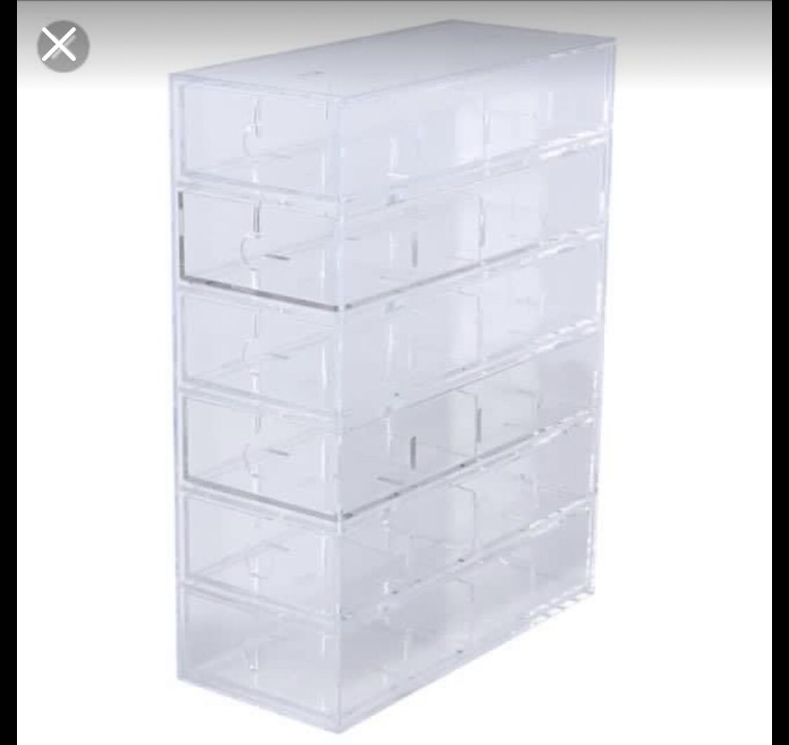 BNIB Muji Small Acrylic Container with 3 and 6 Drawers, Furniture ...