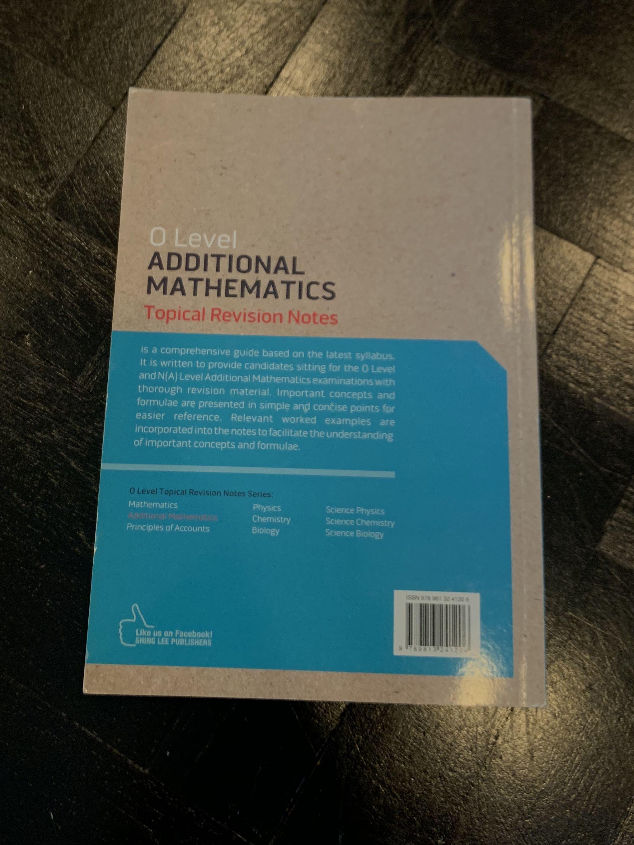 O Level Topical Revision Notes (Additional Math), Hobbies & Toys, Books ...