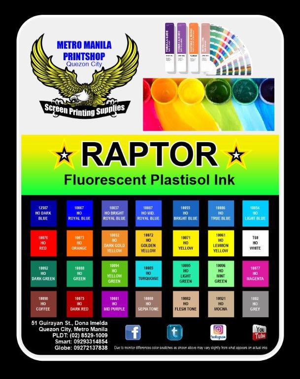 1204 BLACK GLOSS PLASTISOL PROCESS/CMYK INKS, Hobbies & Toys ...