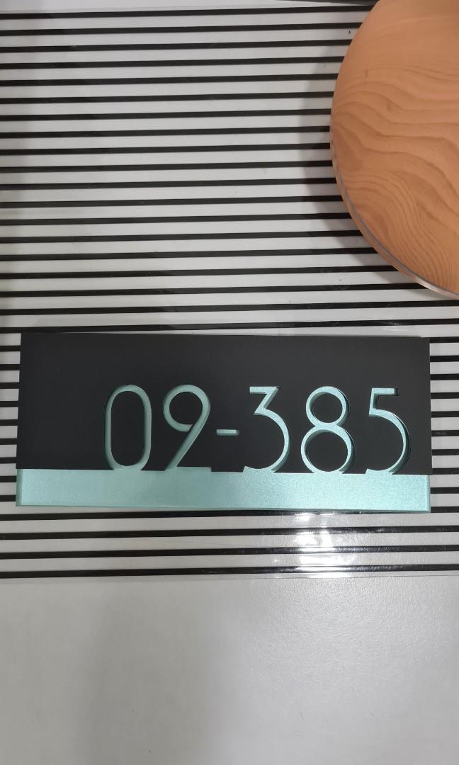 Pure white unit number plate, Furniture & Home Living, Home Improvement ...