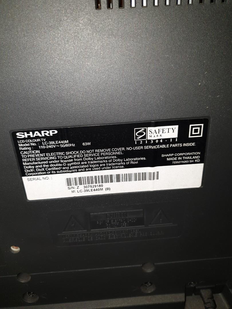 Sharp LC-39LE440M 39" Full HD AQUOS Multisystem LED TV, TV & Home ...