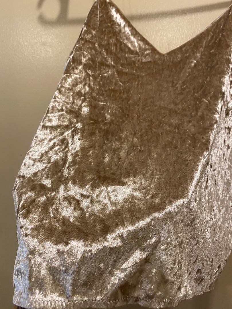 Shiny Velvet String Top, Women's Fashion, Dresses & Sets, Traditional ...