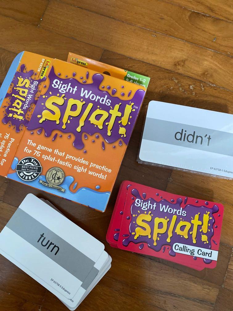 Splat! - Sight Words game, Hobbies & Toys, Toys & Games on Carousell