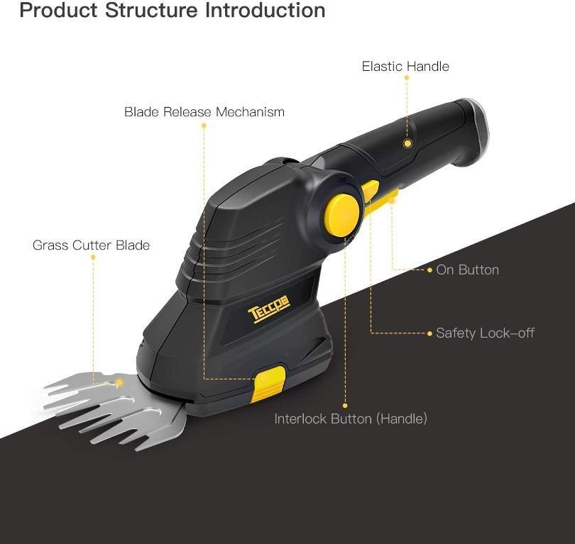 TGG - 116 TECCPO 7.2V Cordless Grass Shear & Shrub Trimmer Set 2-in-1 ...