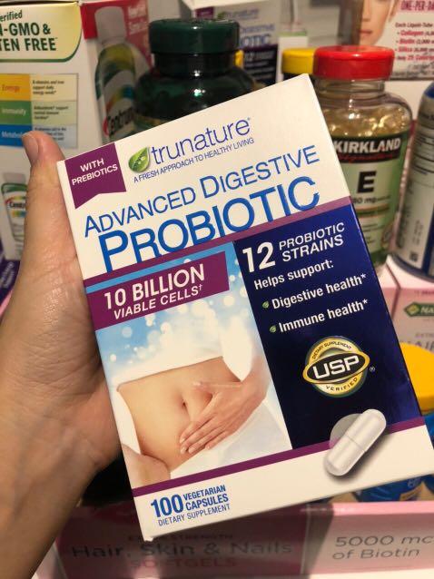 trunature Advanced Digestive Probiotic, 100 Capsules, Health ...