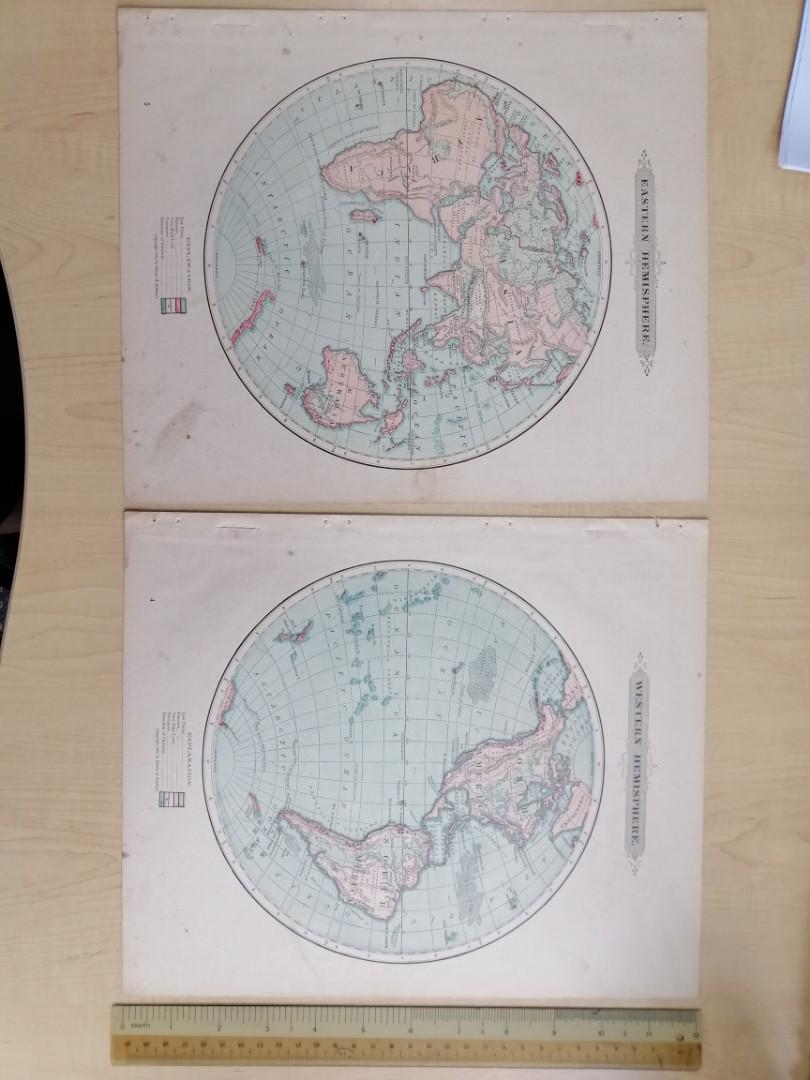 1878 world map., Hobbies & Toys, Memorabilia & Collectibles, Vintage ...