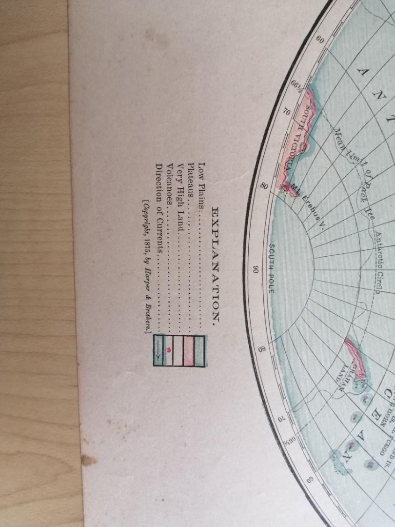 1878 world map., Hobbies & Toys, Memorabilia & Collectibles, Vintage ...