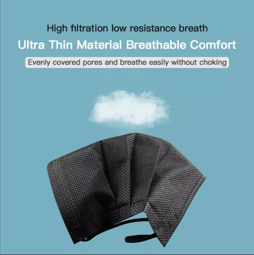 50 pcs black (white inside) disposable face mask, Health & Nutrition ...