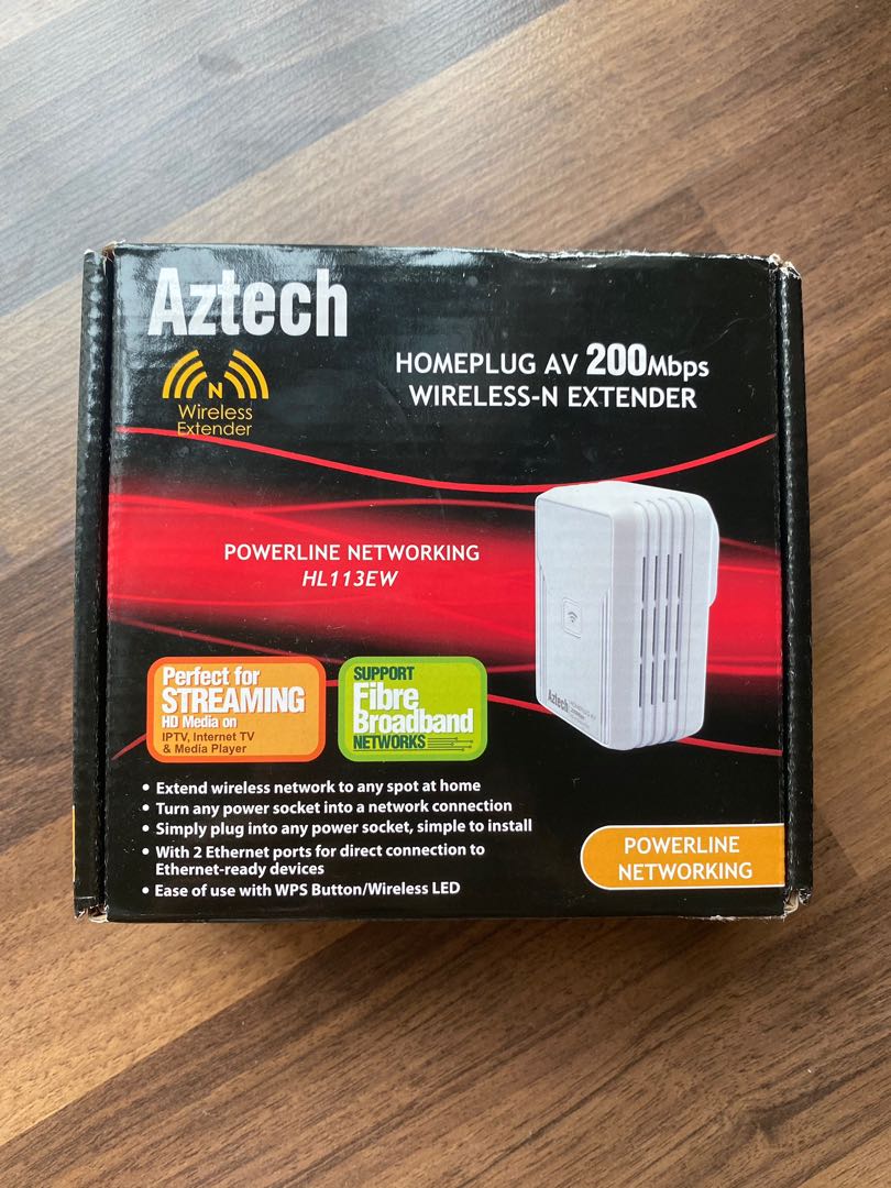 Aztech Homeplug AV 200Mbps Wireless-N Extender, Computers & Tech, Parts ...