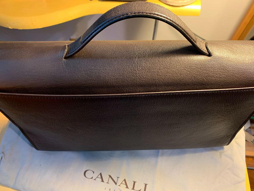 CANALI 1934 BRIEFCASE IN BROWN GOATSKIN LEATHER, Men's Fashion, Bags ...