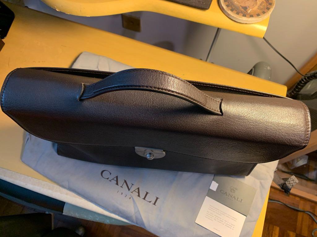 CANALI 1934 BRIEFCASE IN BROWN GOATSKIN LEATHER, Men's Fashion, Bags ...