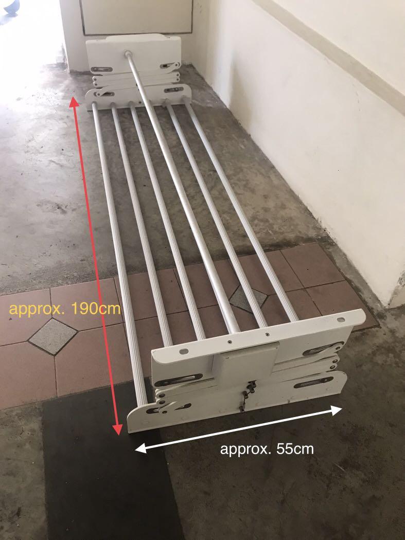 HDB ceiling mount clothes rack, Furniture & Home Living, Bathroom ...