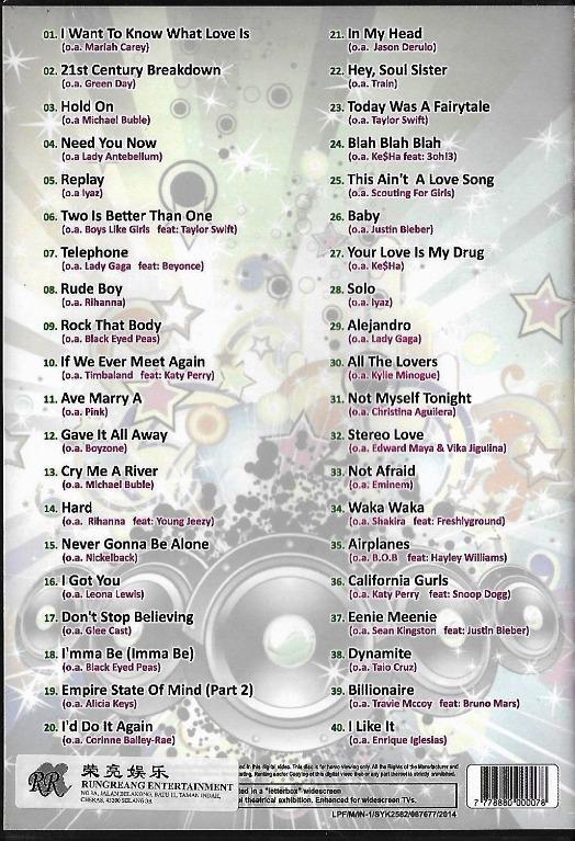 Hitz Songs Karaoke Vol.1 DVD 40 Today Popular Songs made popular by ...