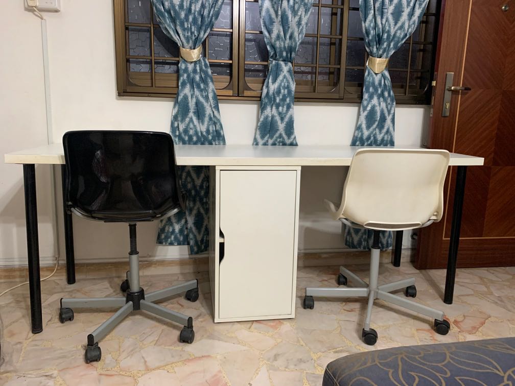 Long study table for 2, Furniture & Home Living, Furniture, Tables ...