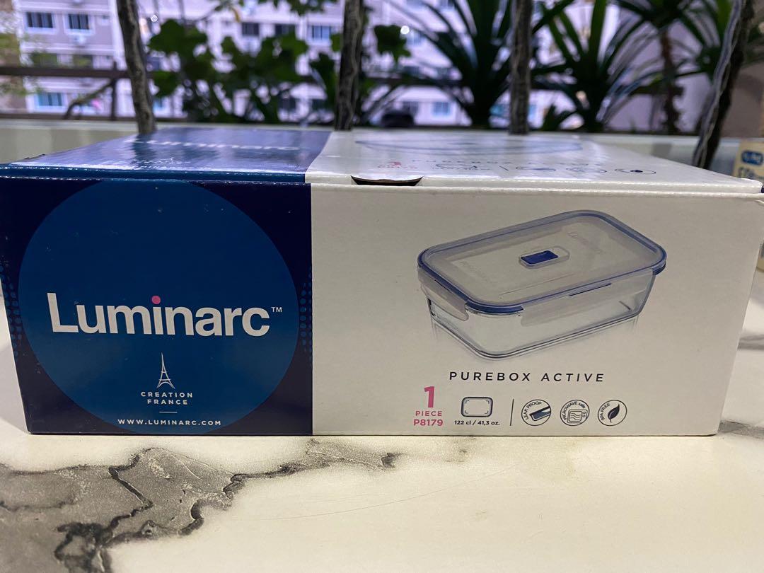 Luminarc glass container with lid, Furniture & Home Living, Kitchenware ...