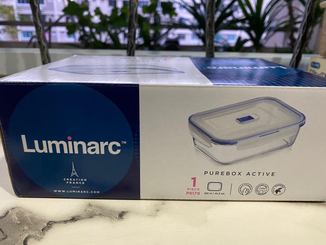 Luminarc glass container with lid, Furniture & Home Living, Kitchenware ...