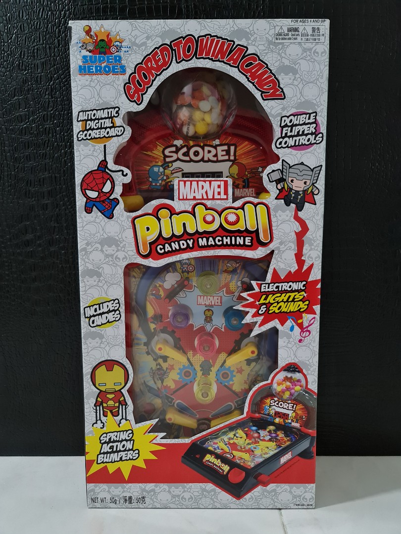 Marvel Pinball Candy Machine, Hobbies & Toys, Toys & Games on Carousell
