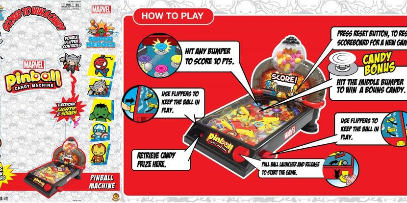 Marvel Pinball Candy Machine, Hobbies & Toys, Toys & Games on Carousell