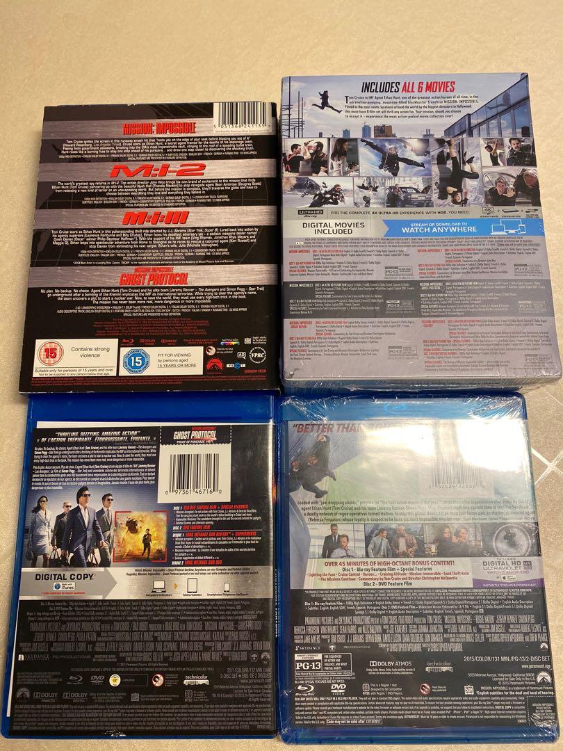 Mission Impossible Collection (4K Ultra HD + Blu Ray), Hobbies & Toys ...