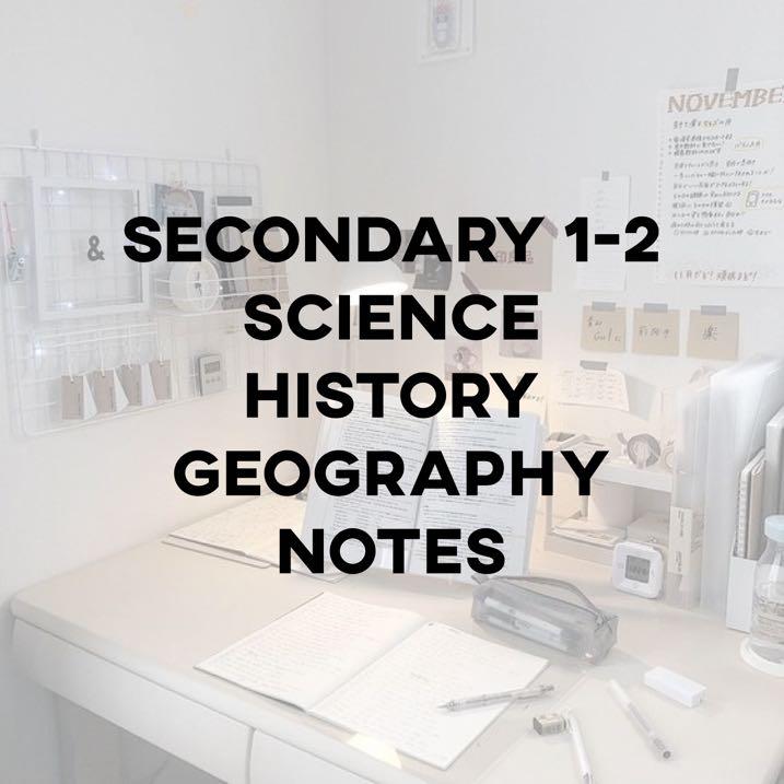Secondary 1 & 2 Science History Geography School Softcopy Notes ...
