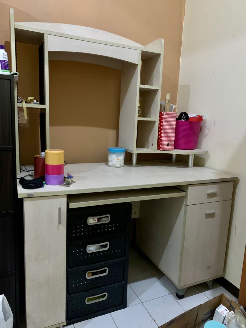 Study table with pull-out keyboard tray, Furniture & Home Living ...