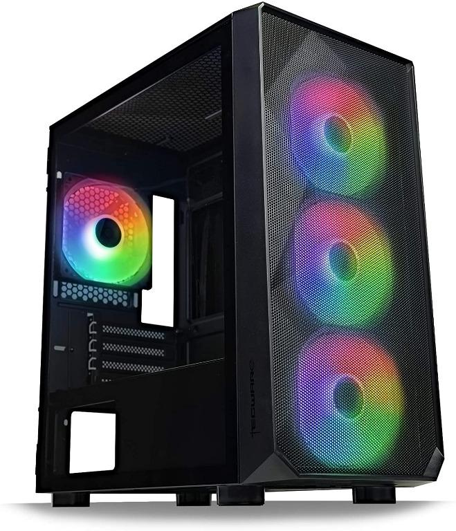 Tecware Forge M MATX PC Casing Case Chassis - BLACK WHITE - ARGB RGB ...