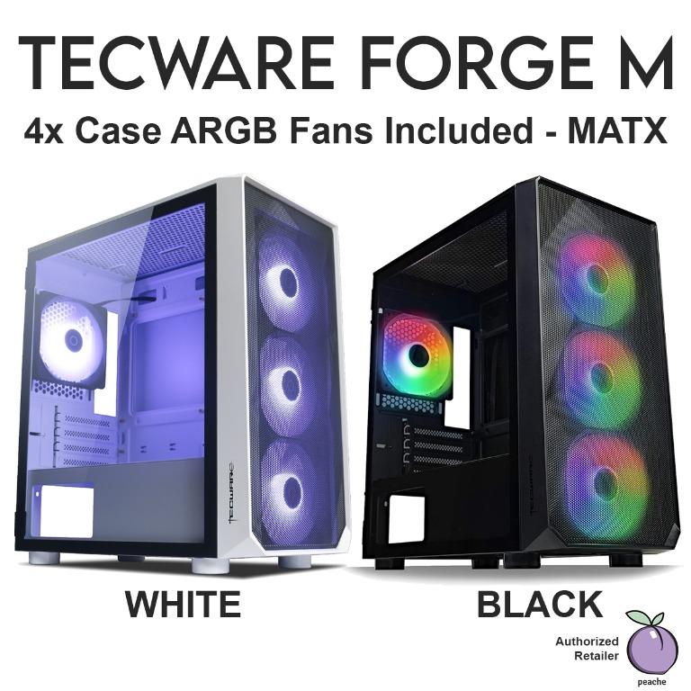 Tecware Forge M Matx Pc Casing Case Chassis Black White Argb Rgb Fans Included Mesh Front