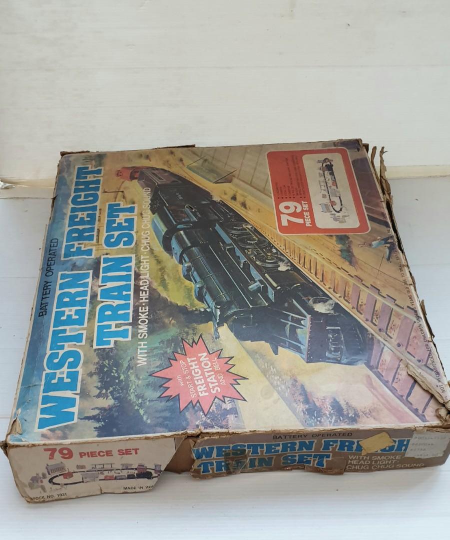 vintage Western freight train set made in Hong kong, Hobbies & Toys ...